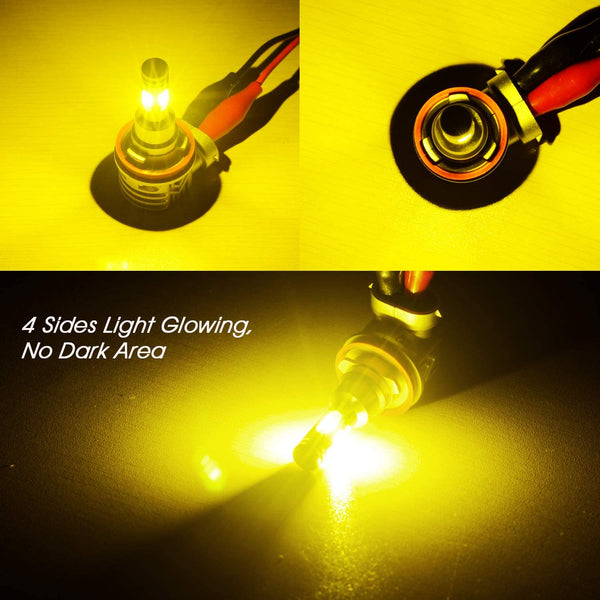 WinPower H8 Angel Eyes LED Headlight Bulbs 3000K Yellow for BMW E92 E9 ...